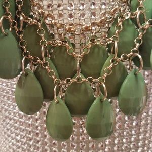 Jewelry | Chunky Green Bead Gold Necklace | Poshmark